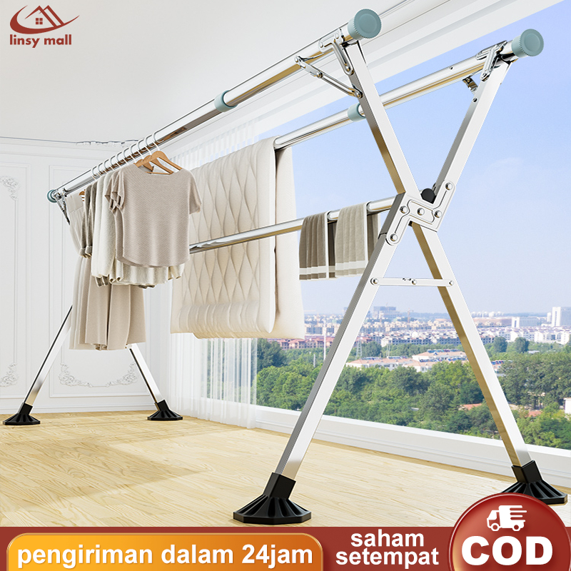 Jual Jemuran Baju Lipat Stainless Steel 240cm Jemuran Baju Portable ...