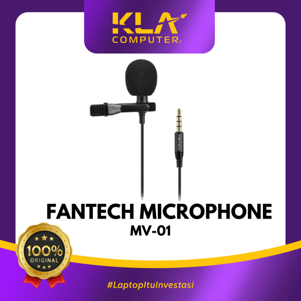Jual Fantech MV01 Lavalier Mic Clip On Microphone | Shopee Indonesia