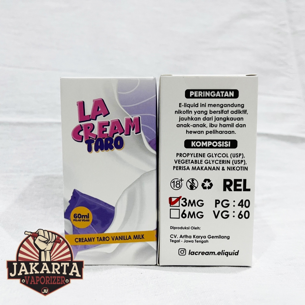 Jual LA CREAM TARO CREAMY TARO VANILLA MILK 60ML 3MG 6MG BY LEVICA ...