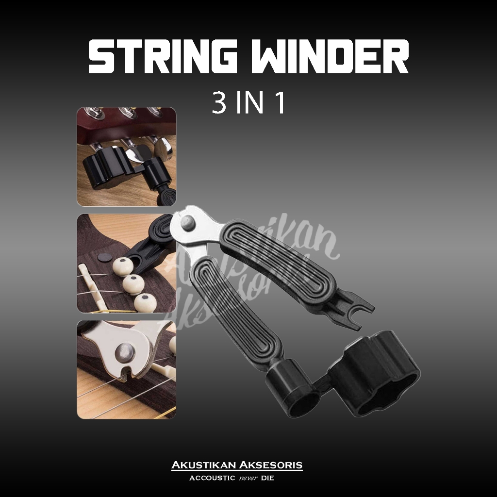 Jual 3 in 1 String Winder Bridge Pins Puller String Cutter - WLZ-24R ...