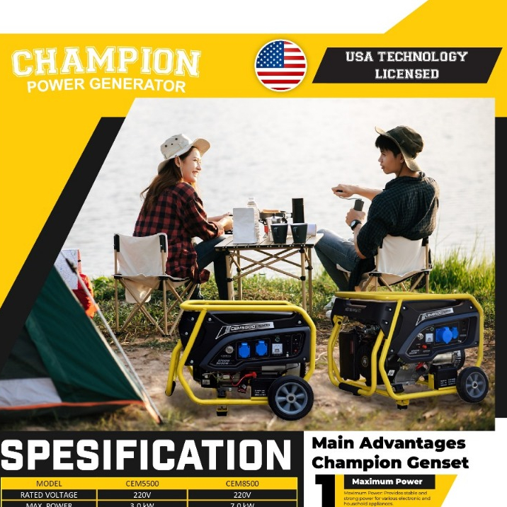 Jual Genset Bensin 5000 watt CHAMPION USA POWER Generator 5 - 7 kva ...