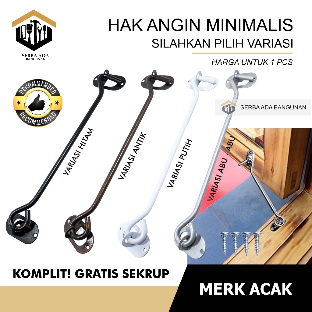 Jual SAB hak angin proyek 6 mm x 19 cm kunci jendela kait jendela ...