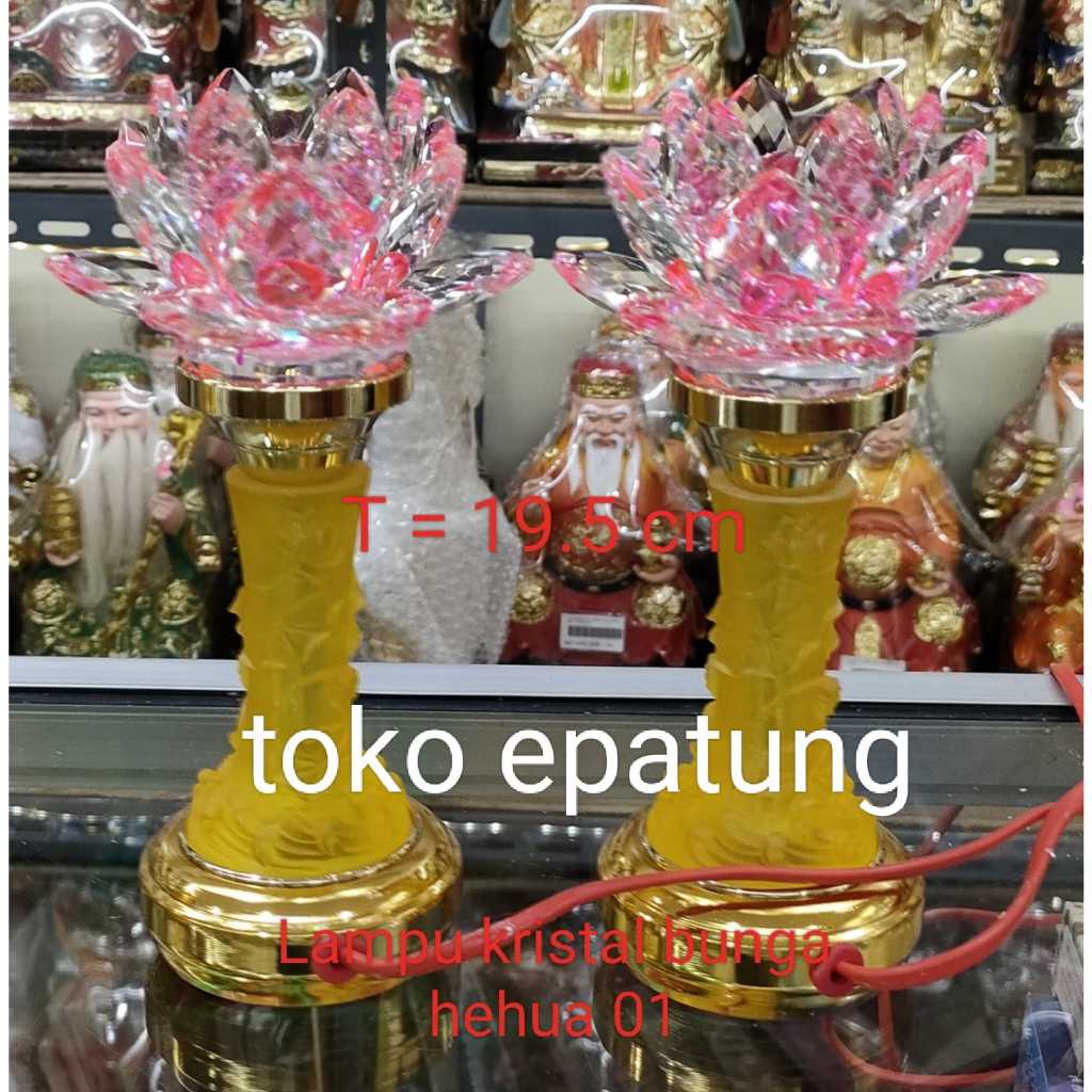 Jual Lampu sembahyang altar kristal Bunga Hehua 01 -19.5 cm - teratai ...