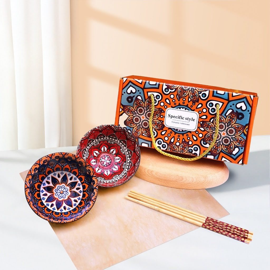 Jual MGA - Mangkok set premium motif bunga cantik / Hampers mangkok ...