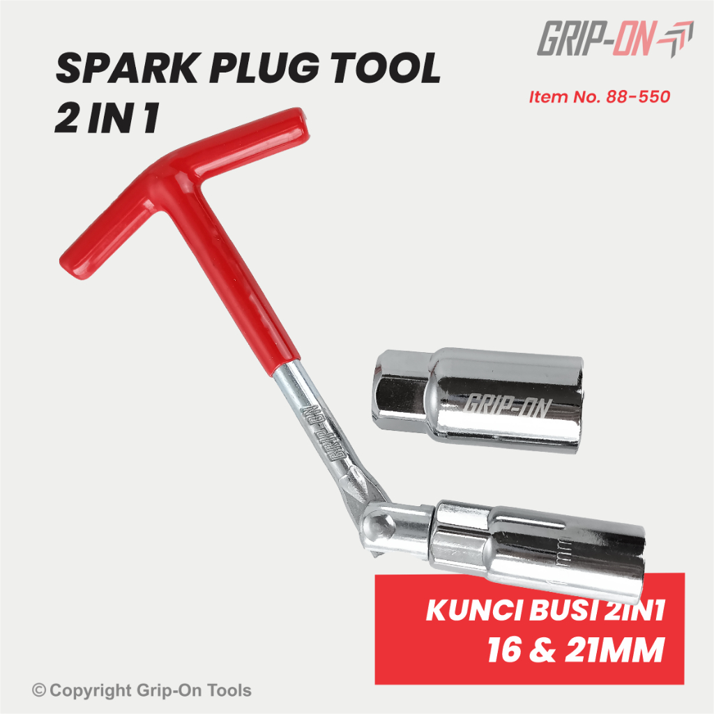 Jual Grip-On T Socket Spark Plug Flexible Tool 2in1 16MM & 21MM Kunci ...