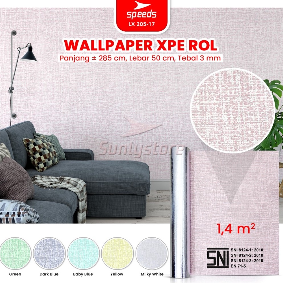 Jual ART R87C SPEEDS SNI Wallpaper Dinding Foam Roll Motif Kain Linen ...