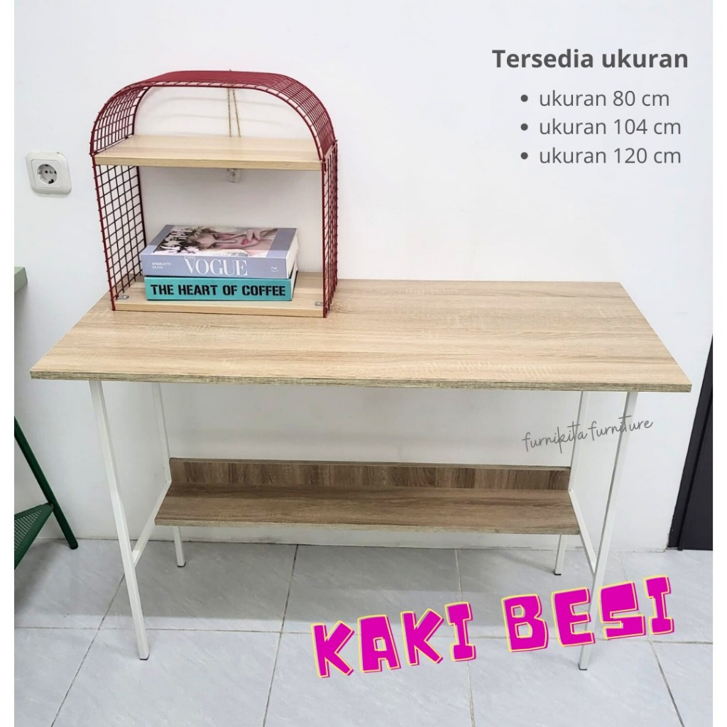 Jual 104cm - MEJA KAKI BESI / MEJA TULIS / MEJA BELAJAR LAPTOP MTK LUXE KINGDOM | Shopee Indonesia