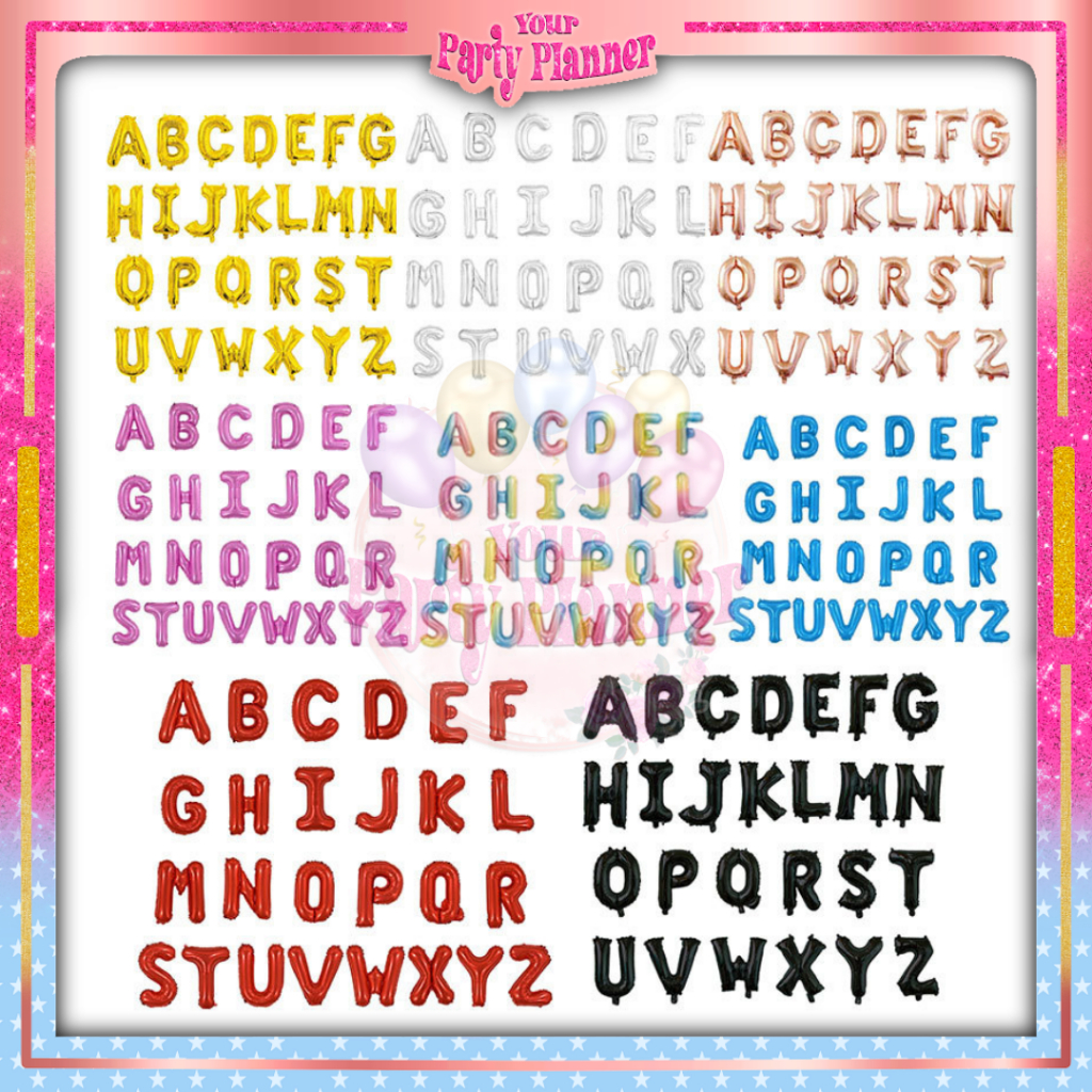 Jual Balon Foil Angka dan Huruf Alphabet Besar 16" Variasi Lengkap ...