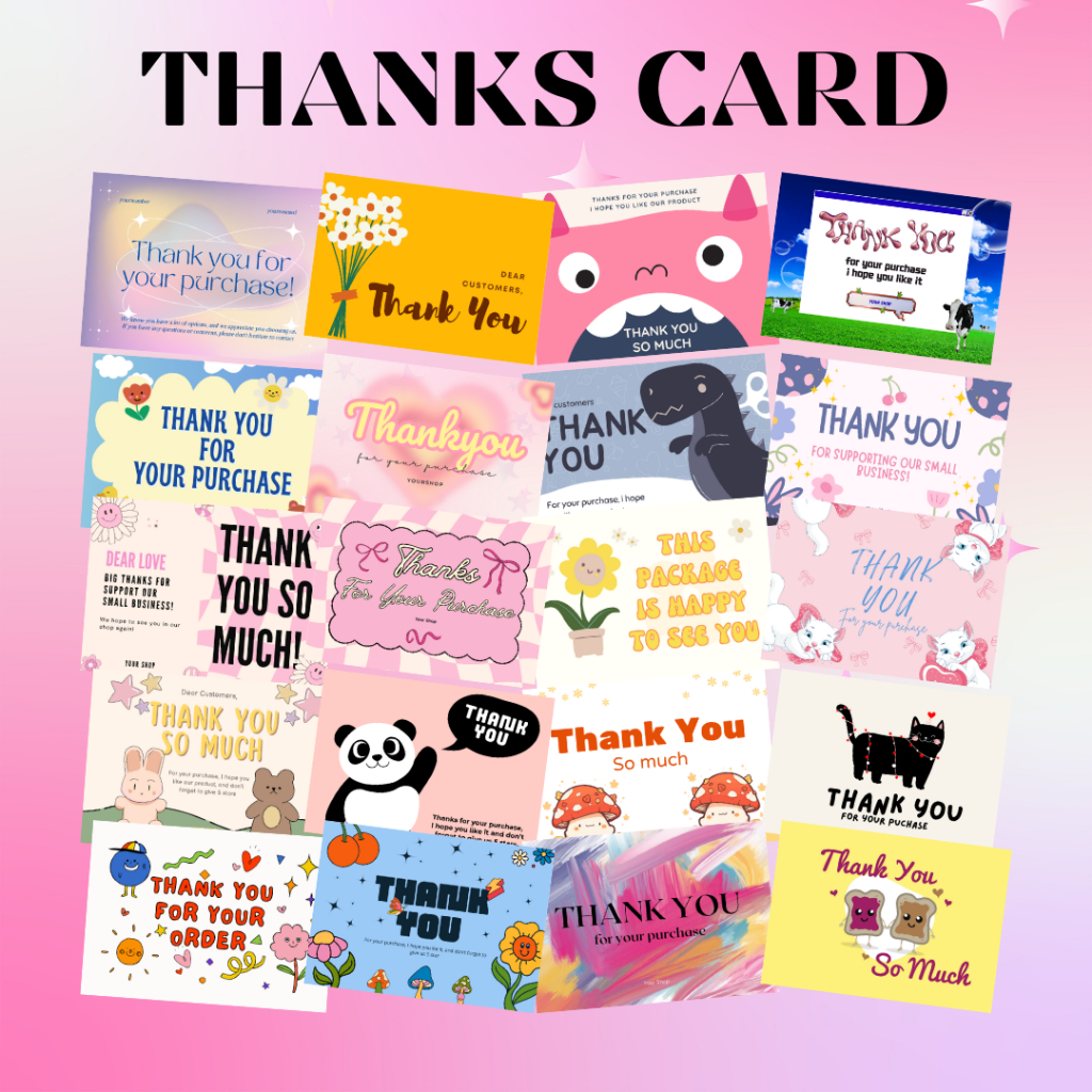 Jual CETAK THANK YOU CARD ONLINE SHOP / CUSTOM THAKS CARD OLSHOP ...