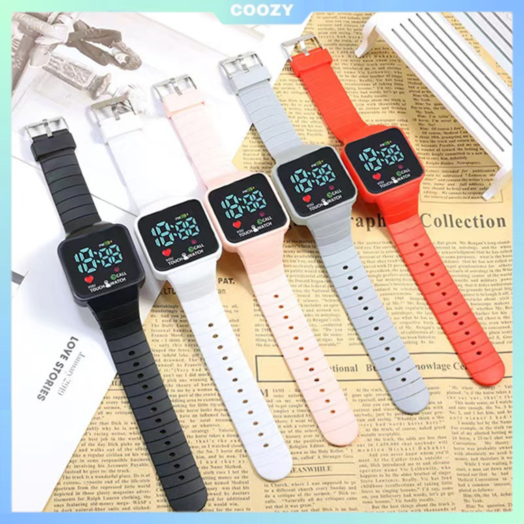 Jual Coozy Jam Tangan Digital Led Pria Wanita Tahan Air Model Persegi ...
