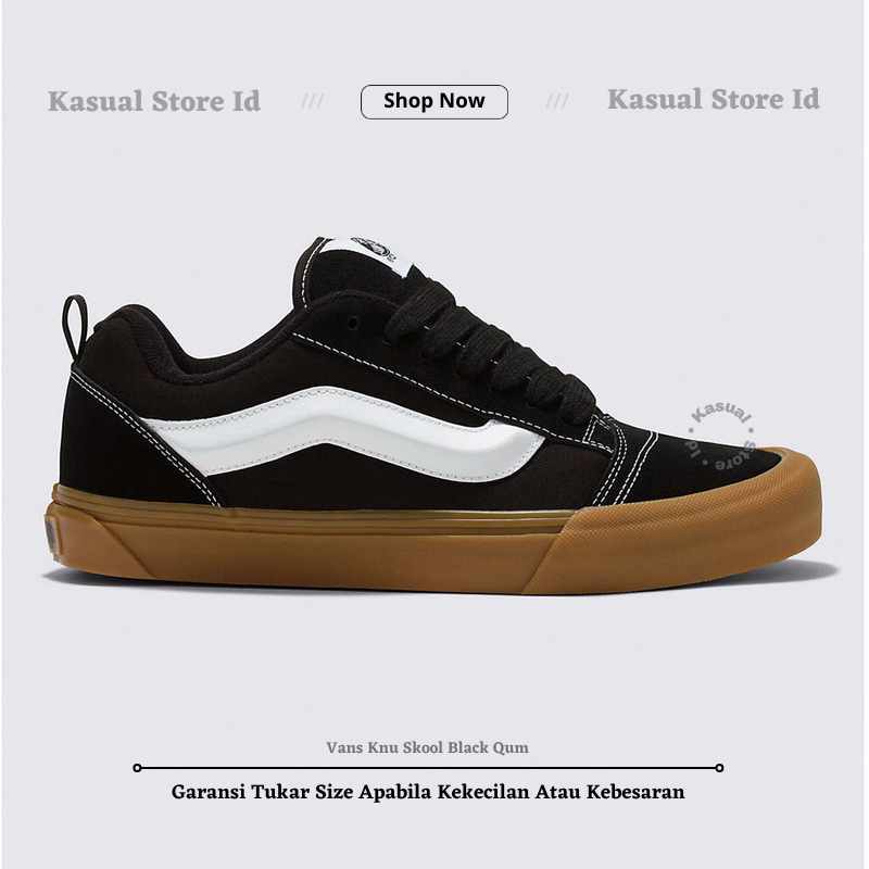 Jual Sepatu Sneakers Vans Knu Skool Black Gum | Shopee Indonesia