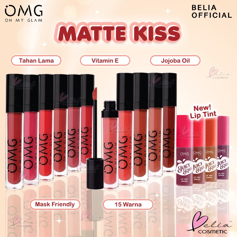 Jual OMG Oh my Glam matte kiss lip cream 3.5gr | Lipstick Lipstik ...