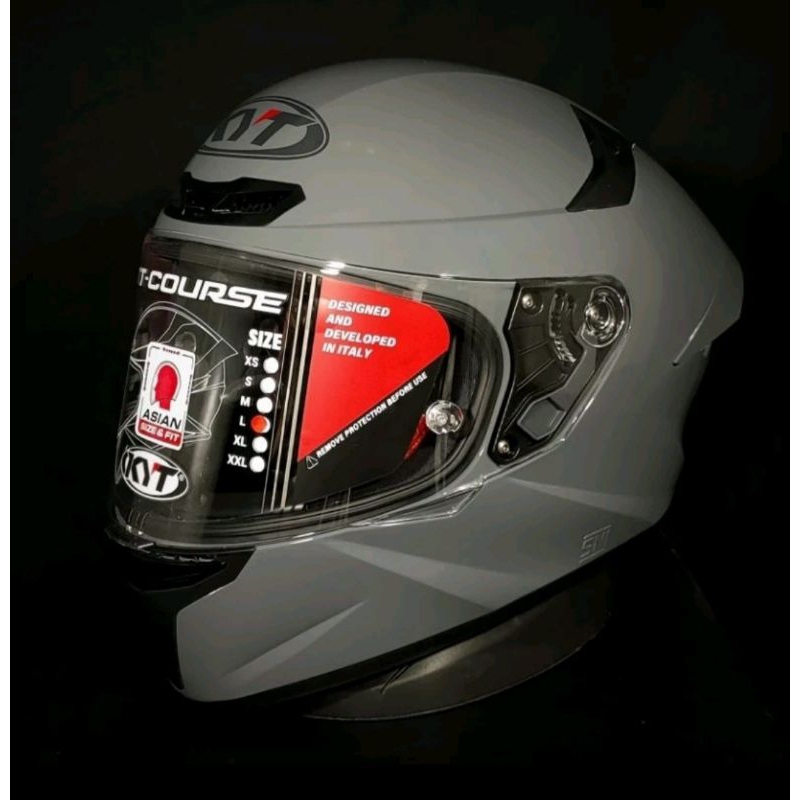 Jual HELM KYT TTC SOLID GORILLA GREY GLOSS HELM TT COURSE FULL FACE ...