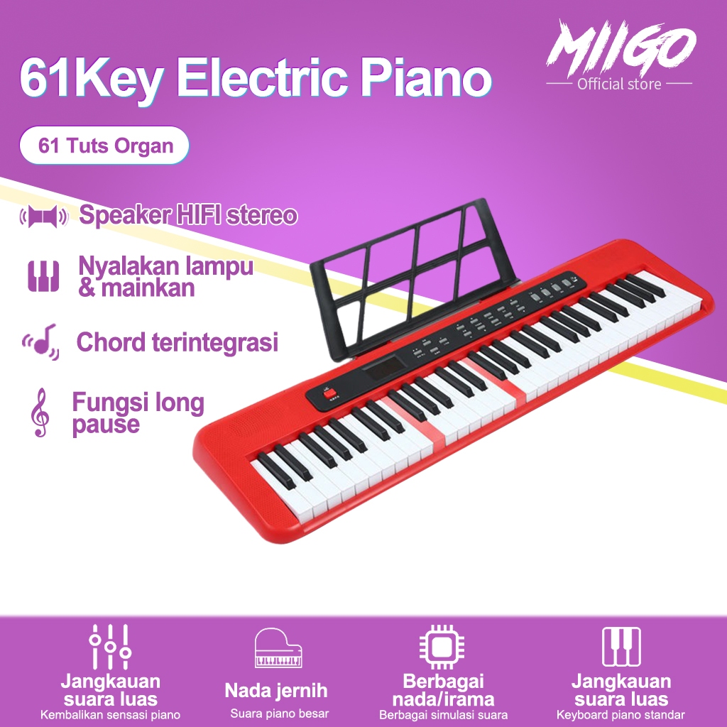Jual Keyboard elektrik portabel profesional 61 tuts keyboard elektrik ...