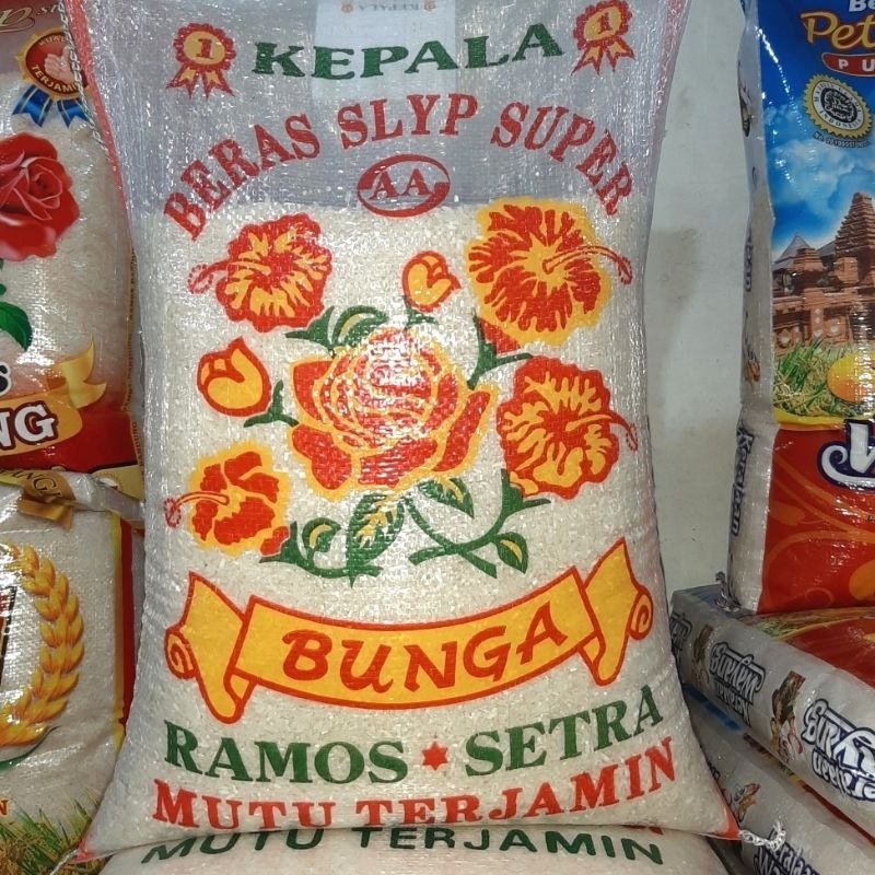 Jual BERAS CAP BUNGA 5 LITER PULEN SEDANG. | Shopee Indonesia
