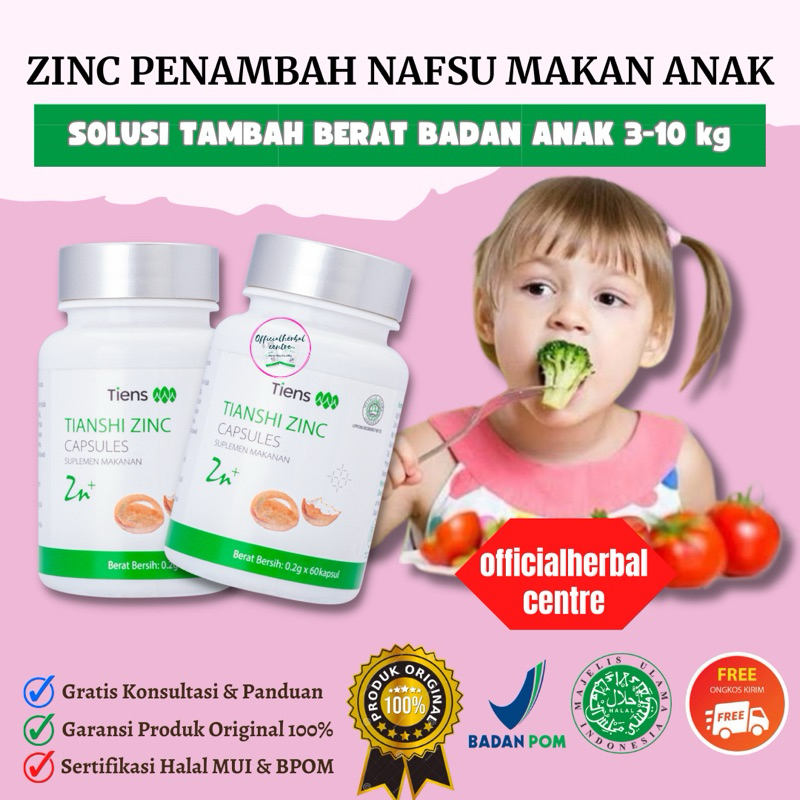 Jual Tiens Zinc Anak Penambah Nafsu Makan Vitamin Penggemuk Badan Anak ...