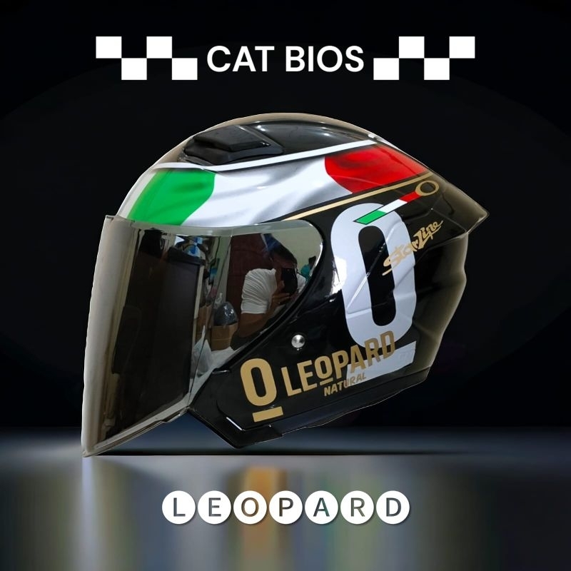 Jual Helm CAT/DAY Bios Leopard Spoiler SNI Paket Ganteng | Shopee Indonesia