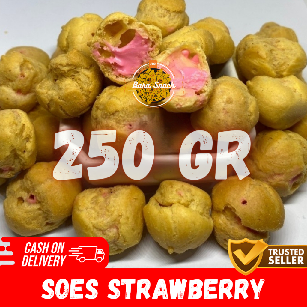 Jual [ 250gr ] Soes Strawberry Premium / Sus Kering Strawberry Cap ...