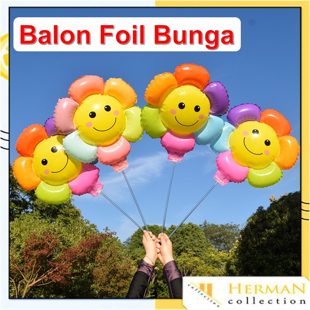 Jual HC Balon Foil Tangkai Bunga Matahari Jumbo Dekorasi Pesta Ulang ...