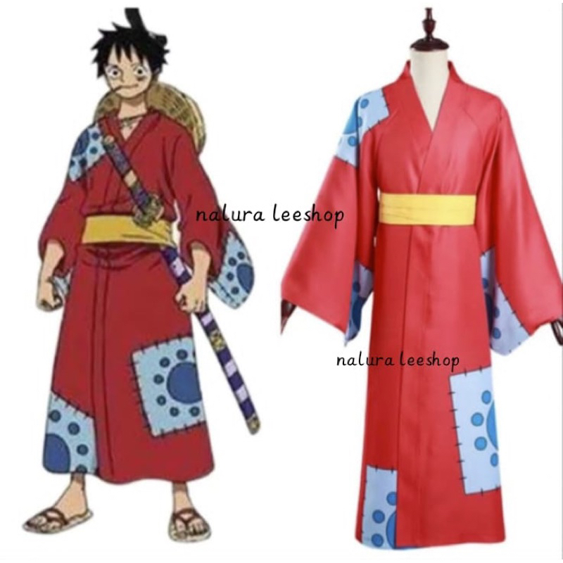 Jual One piece monkey D’luffy kostum Kimono jubah stelan penuh pariasi ...