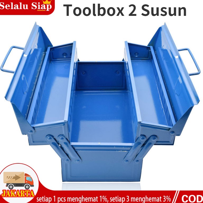 Jual Terbaik Toolbox 2 Susun Kuning Besi 34x17x17cm Tool box Metal Case ...