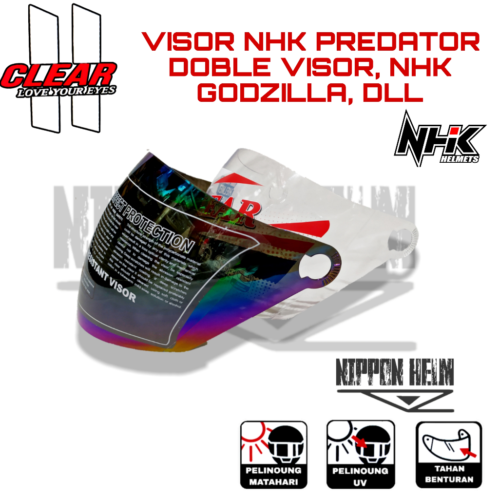 Jual KACA HELM VISOR NHK PREDATOR 2 KACA, NHK GODZILLA, DLL | Shopee ...