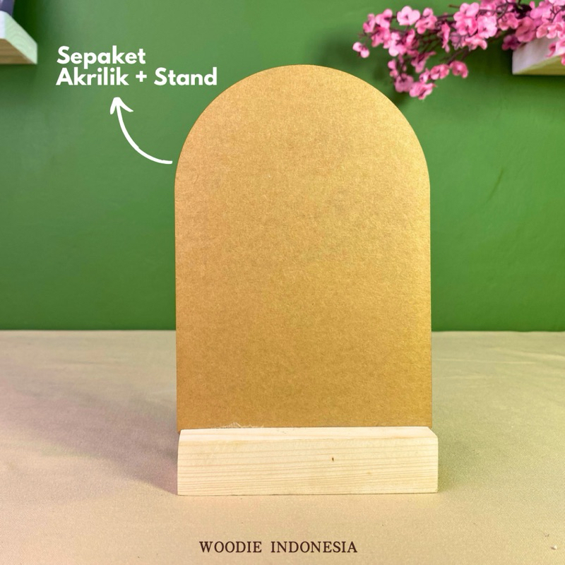 Jual Paket Set Akrilik Bening Polos | Stand Kayu + Akrilik Tebal 2mm ...