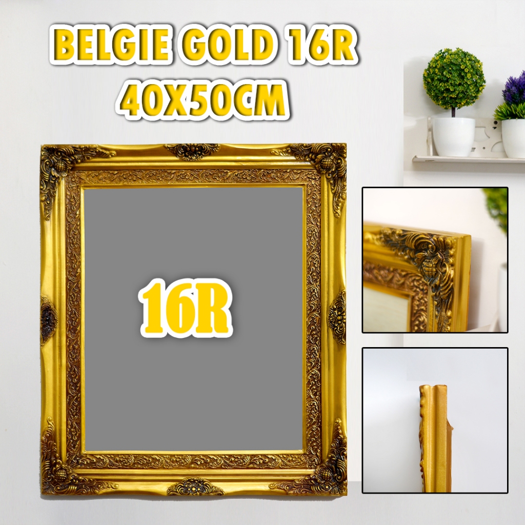 Jual Bingkai Frame Figura Belgi Gold 16R ukuran in frame 40x50 cm ...
