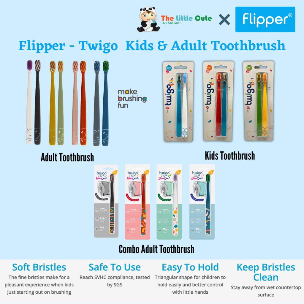 Jual Flipper Twigo Kids Adult Toothbrush Sikat Gigi Anak Dewasa ...