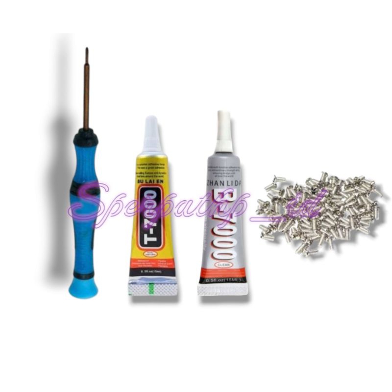 Jual OBENG REPARASI (+) PLUS 1.5 + LEM B7000 / T7000 15 ML + BAUT HP ...