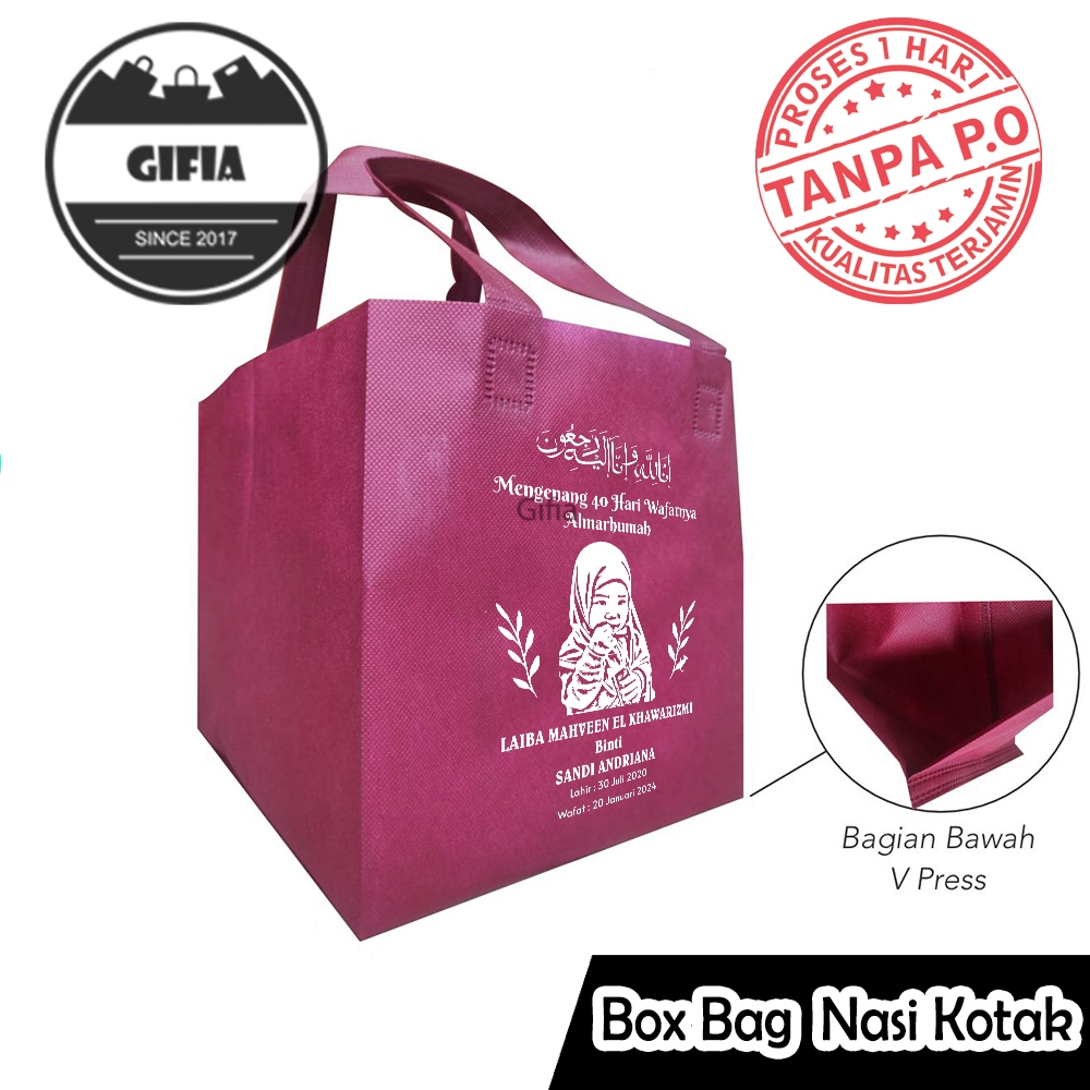 Jual Goodie Bag Sablon Model Box Nasi custom | Shopee Indonesia