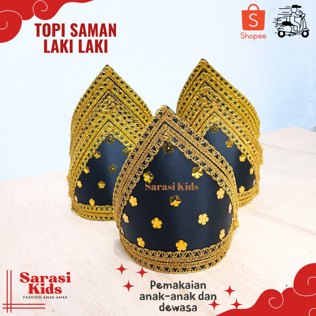 Jual Topi aceh laki anak dan dewasa topi saman perempuan atribut tari ...