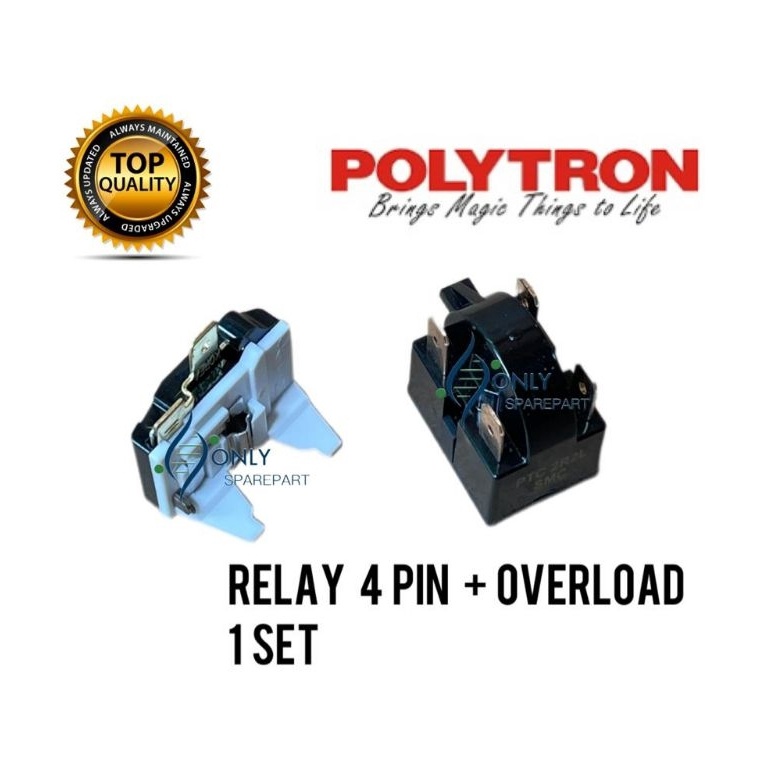 Jual ECM Relay 4 Pin Ptc Overload Kulkas Polytron 1 pintu 2 pintu A ...