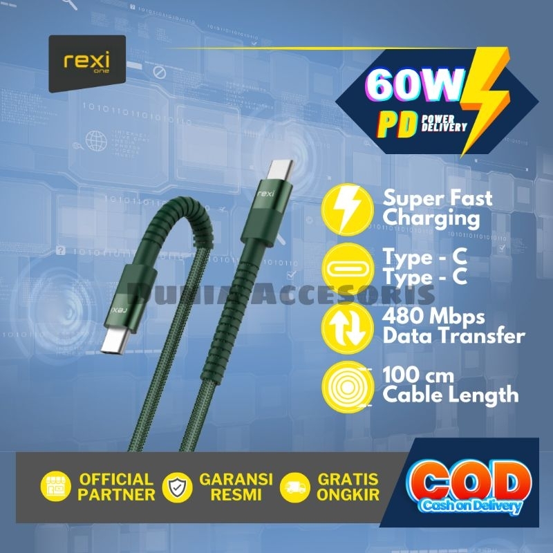 Jual Kabel data Type - C to Type - C REXI KJ01-CC Quick Charge Power ...