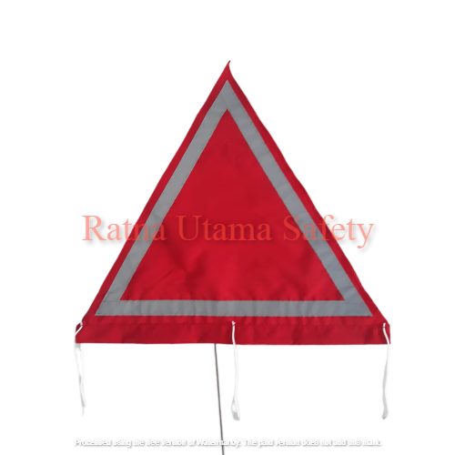 Jual Bendera Kain Segitiga Merah Safety Dengan Scotlite jahit / Bendera ...