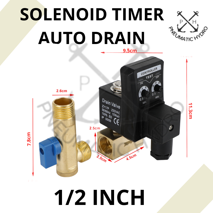 Jual SOLENOID TIMER AUTO DRAIN 1/2 INCH VALVE AC230V | Shopee Indonesia