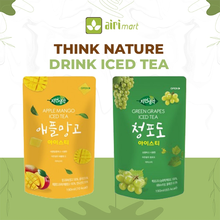 Jual MINUMAN KOREA TEH ICED TEA THINK NATURE APPLE MANGO DAN GREEN GRAPES | Shopee Indonesia