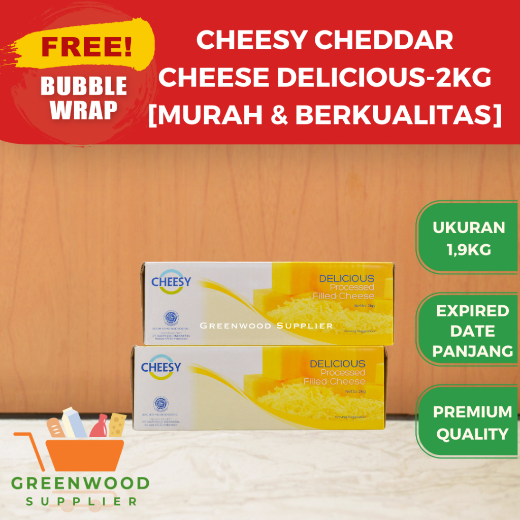 Jual Cheesy Delicious Cheddar Cheese - 2KG | Shopee Indonesia