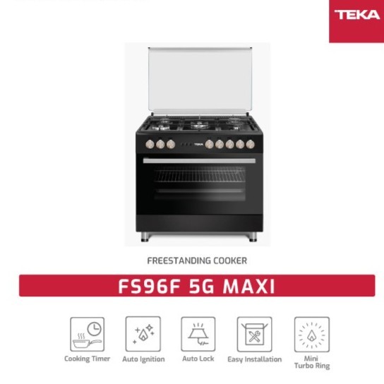 Jual Freestanding Cooker Oven Teka FS96F 5G MAXI Black | Shopee Indonesia
