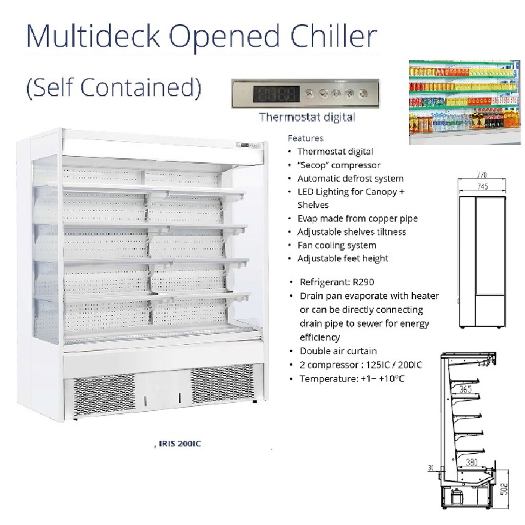 Jual Gea IRIS-200IC Multideck Opened Chiller (Self Contained) / Chiller Terbuka Multidek ...