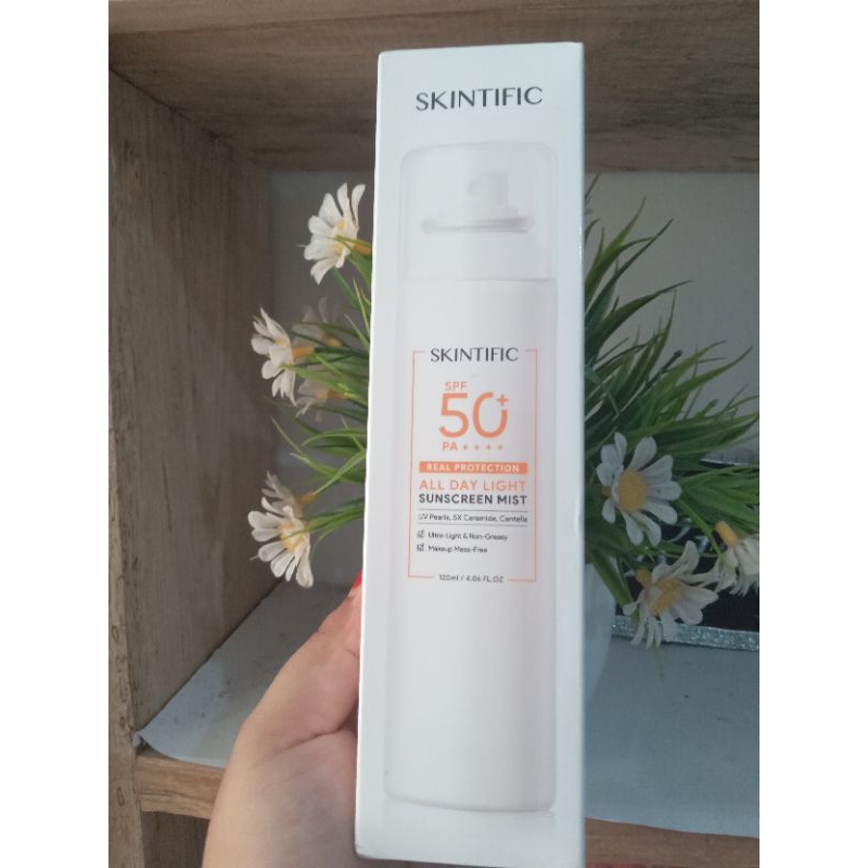 Jual [NEW] SKINTIFIC 120ml All Day light Sunscreen Mist Spf 50 PA++++ | Shopee Indonesia
