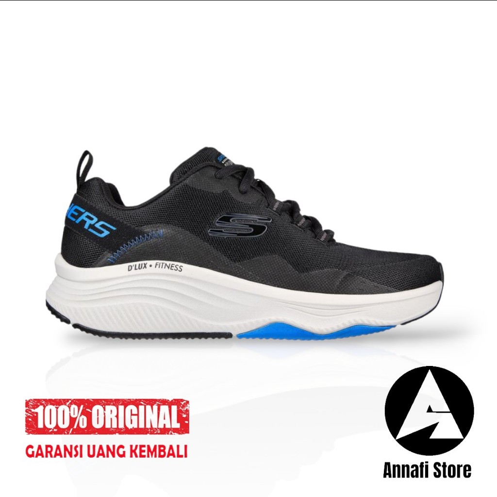 Jual SEPATU FITNESS PRIA SKECHERS D'LUX FITNESS ROAM FREE 232358/BLK ...