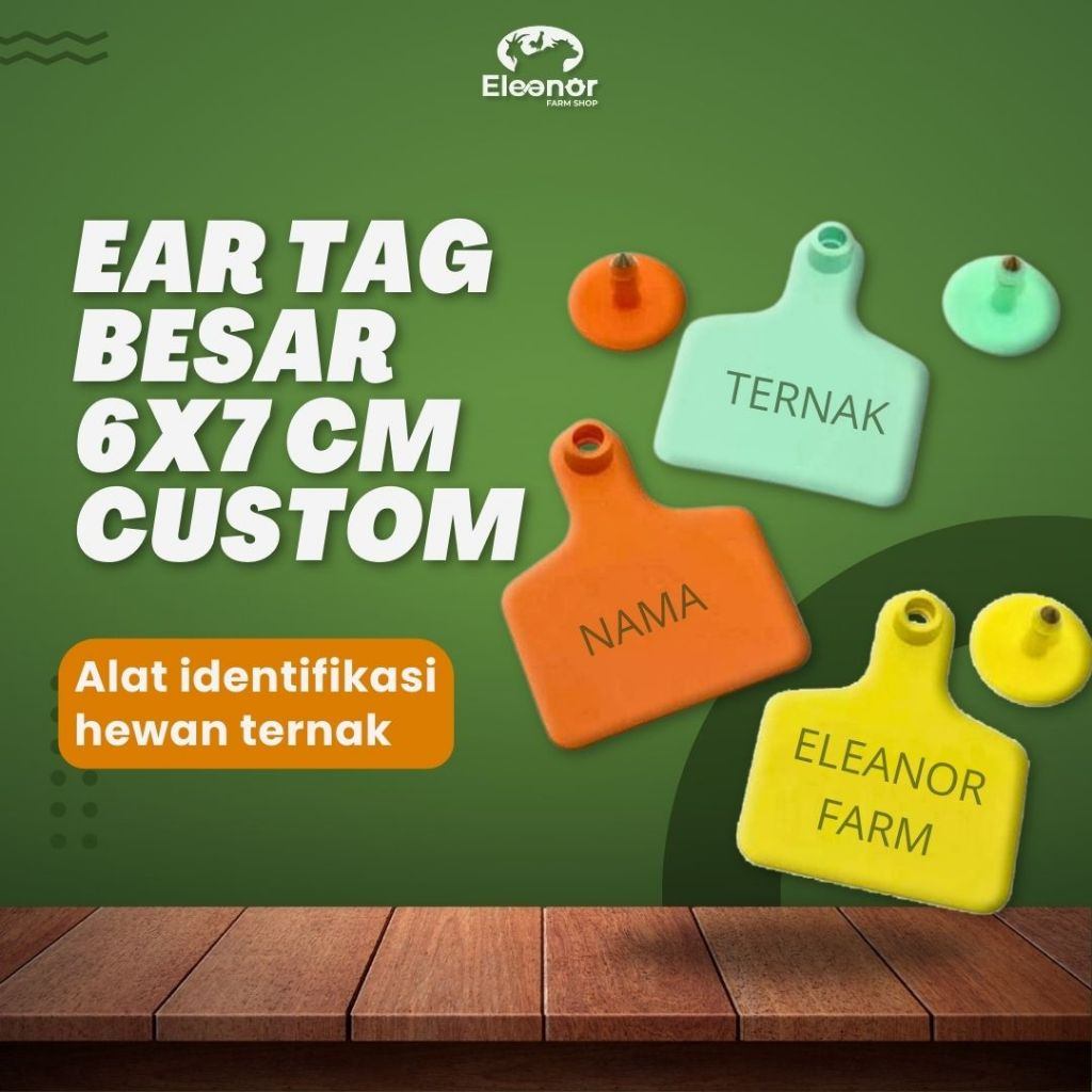 Jual Eartag Custom Nama dan Nomor Ear Tag Kambing Domba Sapi Large ...
