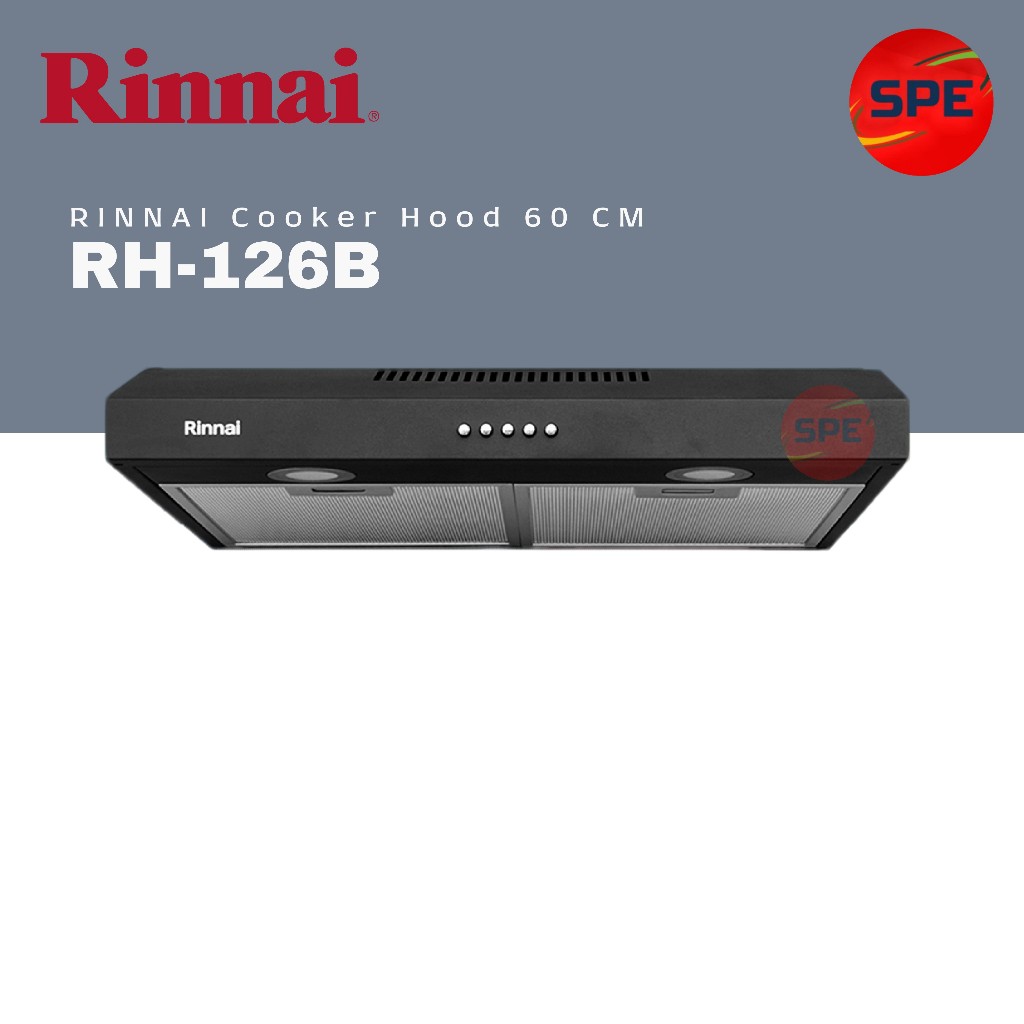 Jual Cooker Hood RINNAI RH-126B / RH126B / 60CM / Black | Shopee Indonesia