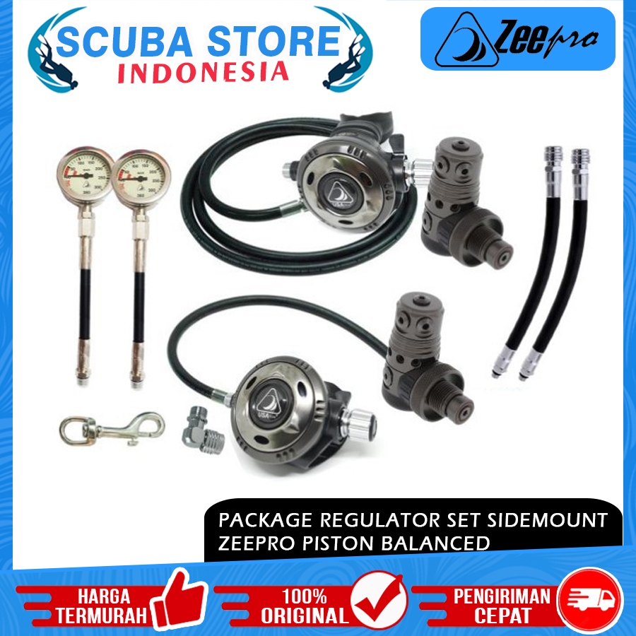 Jual Paket Regulator Set Package Sidemount Zeepro 1st Stage Piston Balanced 2nd Stage XTX ...