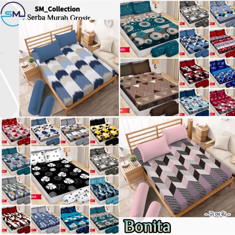 Jual Sarung Bantal/Sarung Guling/Sarung Kasur Set/Sprai Bonita | Shopee ...