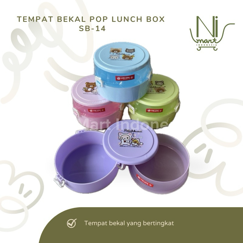 Jual Tempat Bekal SB-14 Round Pop Lunch Box Lion Star BPA Free Bulat ...