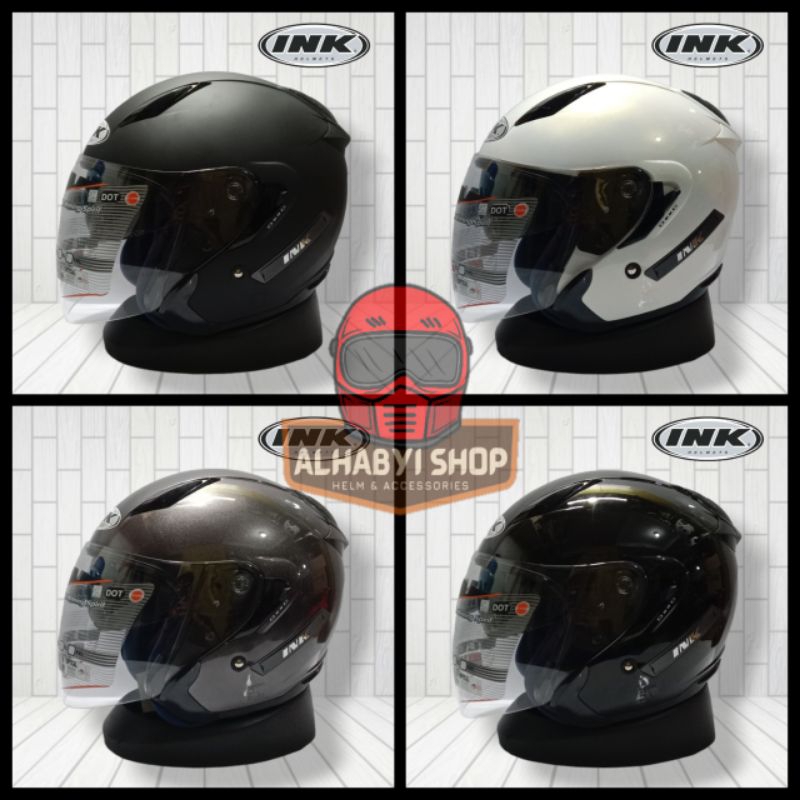 Jual HELM INK METRO 2 SOLID | HALF FACE DOUBLE VISOR | HELM SNI/DOT ...
