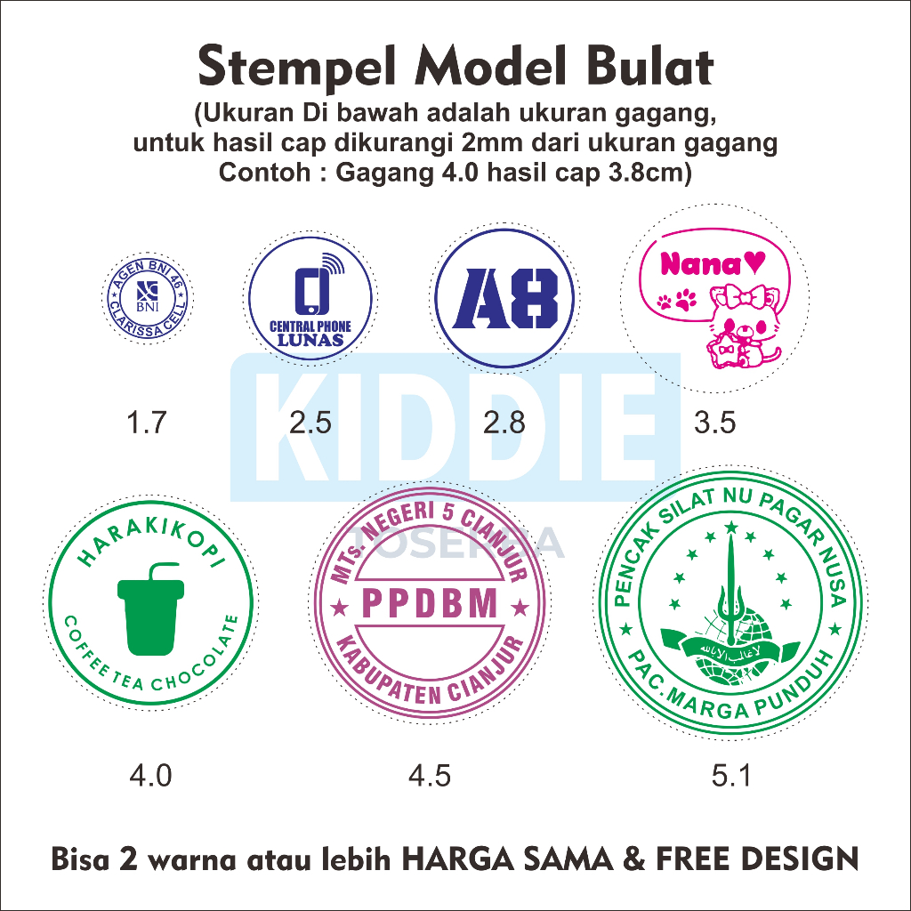 Jual Stempel Flash Bulat 1,7 CM, Stempel otomatis, stempel lunas kecil ...
