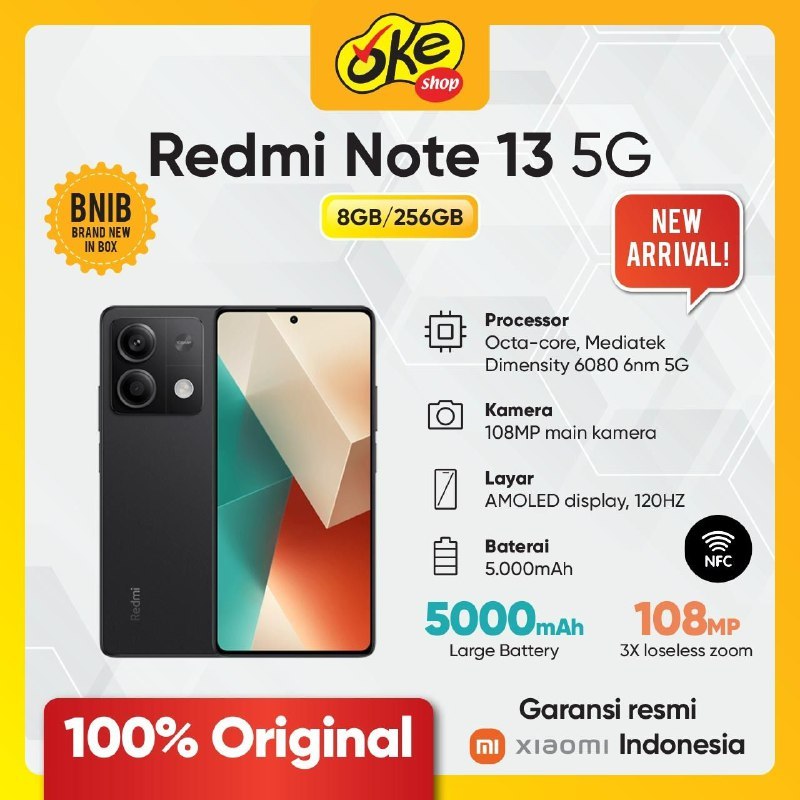 Jual Xiaomi Redmi Note 13 5G (8/256GB) Smartphone - Garansi Resmi Xiomi ...
